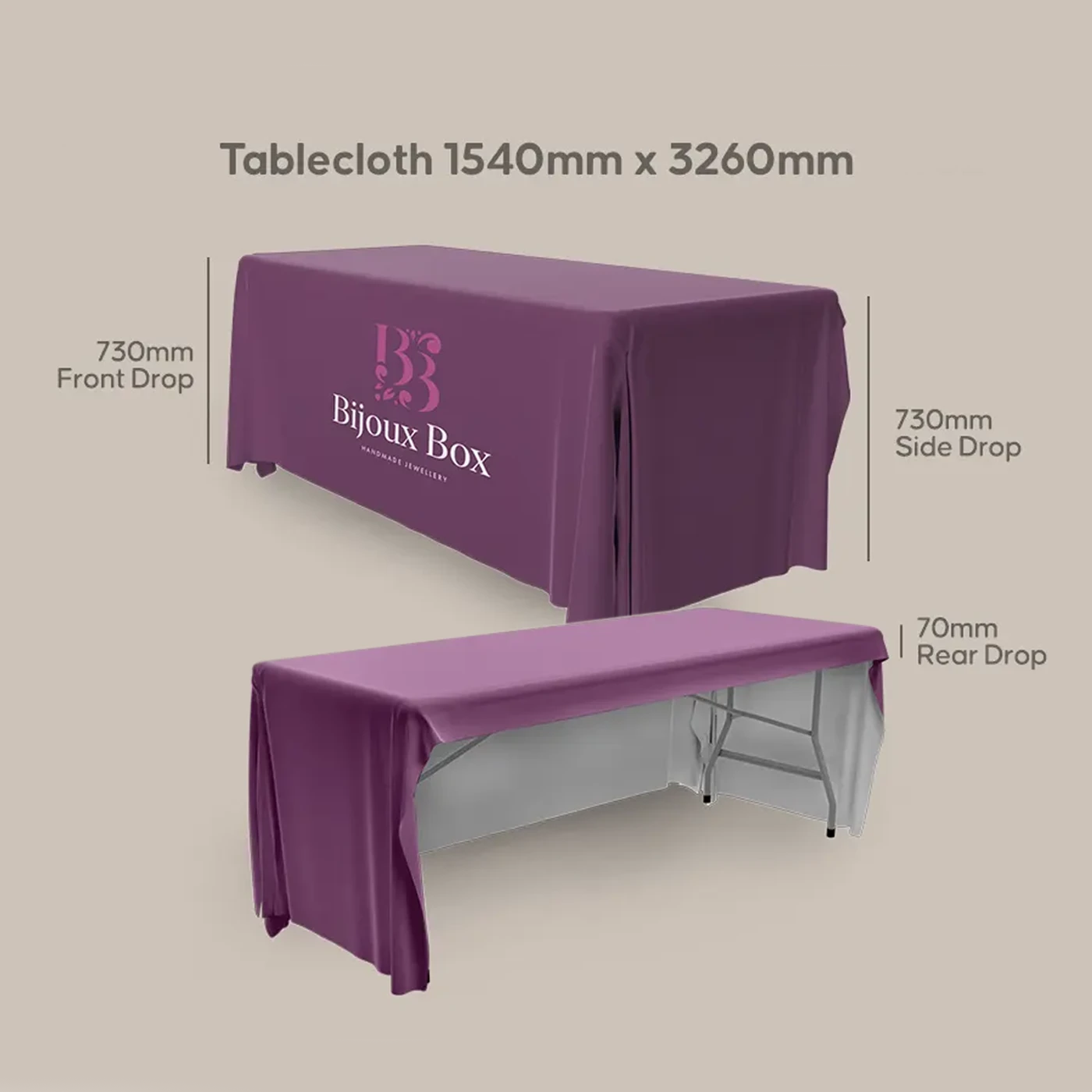 Rectangular Tablecloth Printing | Custom Branded Tablecloths | Printed.com