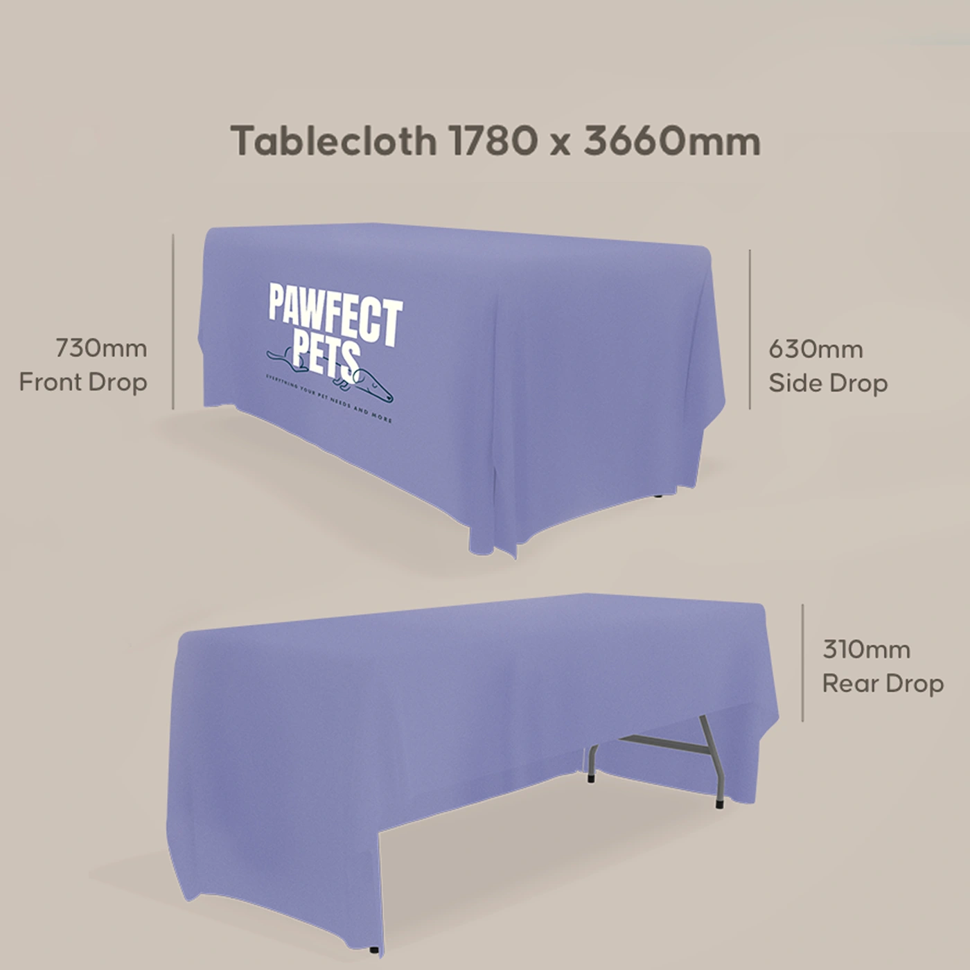 Rectangular Tablecloth Printing | Custom Branded Tablecloths | Printed.com