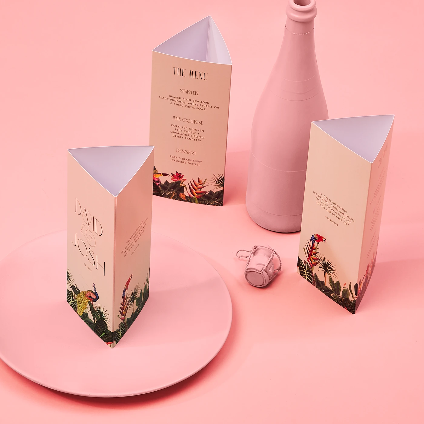 Wedding Table Talkers | Free-Standing Table Numbers & Menus