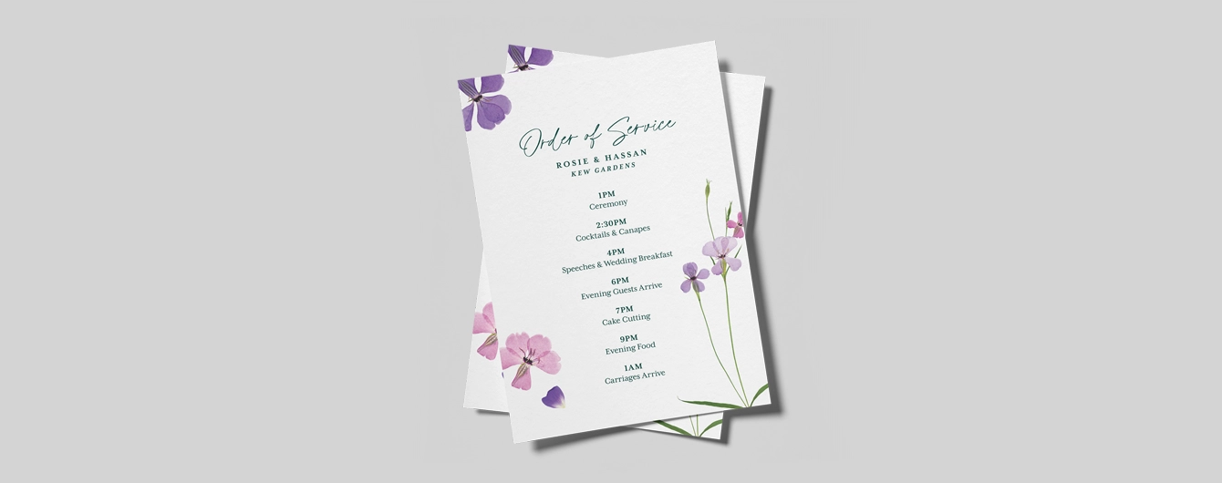 Wedding Order of Service | Custom Printing | Printed.com