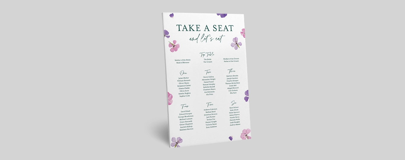 Wedding Table Plans | Custom Seating Plan Boards & Posters